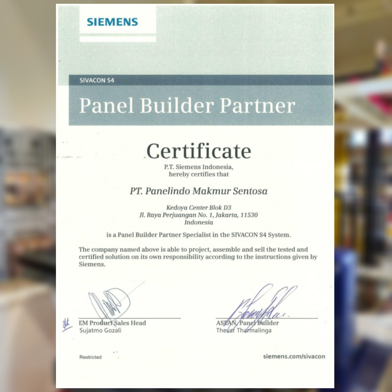 Certificates – Panelindo Makmursentosa